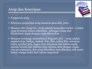 Kearsipan | PPTX