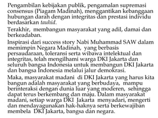 Musni Umar: Tugas Pemimpin dan Pentingnya Membangun Masyarakat Madani | PPT