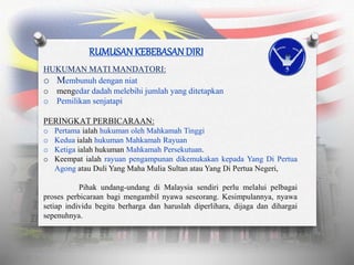 Hak Asasi Manusia di Malaysia bahagian II Perlembagaan Persekutuan | PPTX