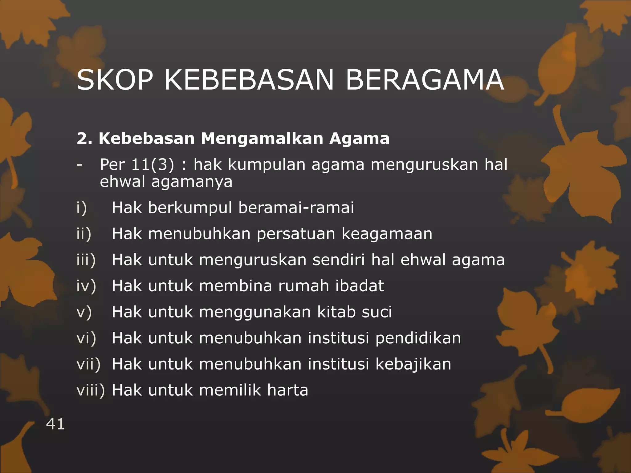 Kebebasan Beragama di Malaysia | PPT