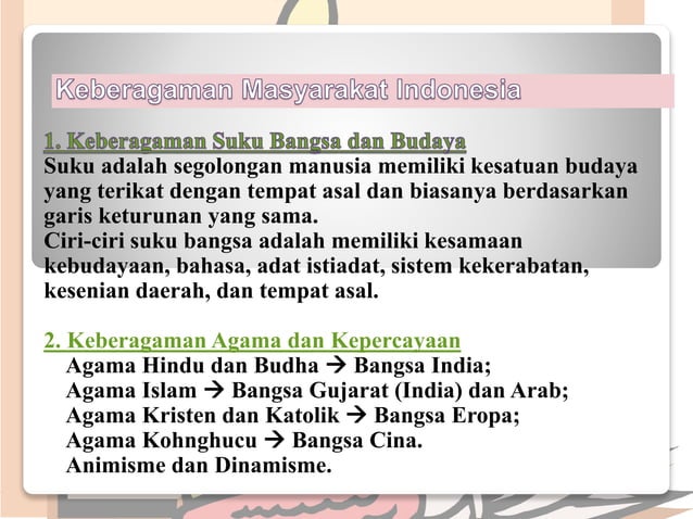 Keberagaman suku, agama, ras, dan antargolongan dalam bhineka tunggal ika | PPTX