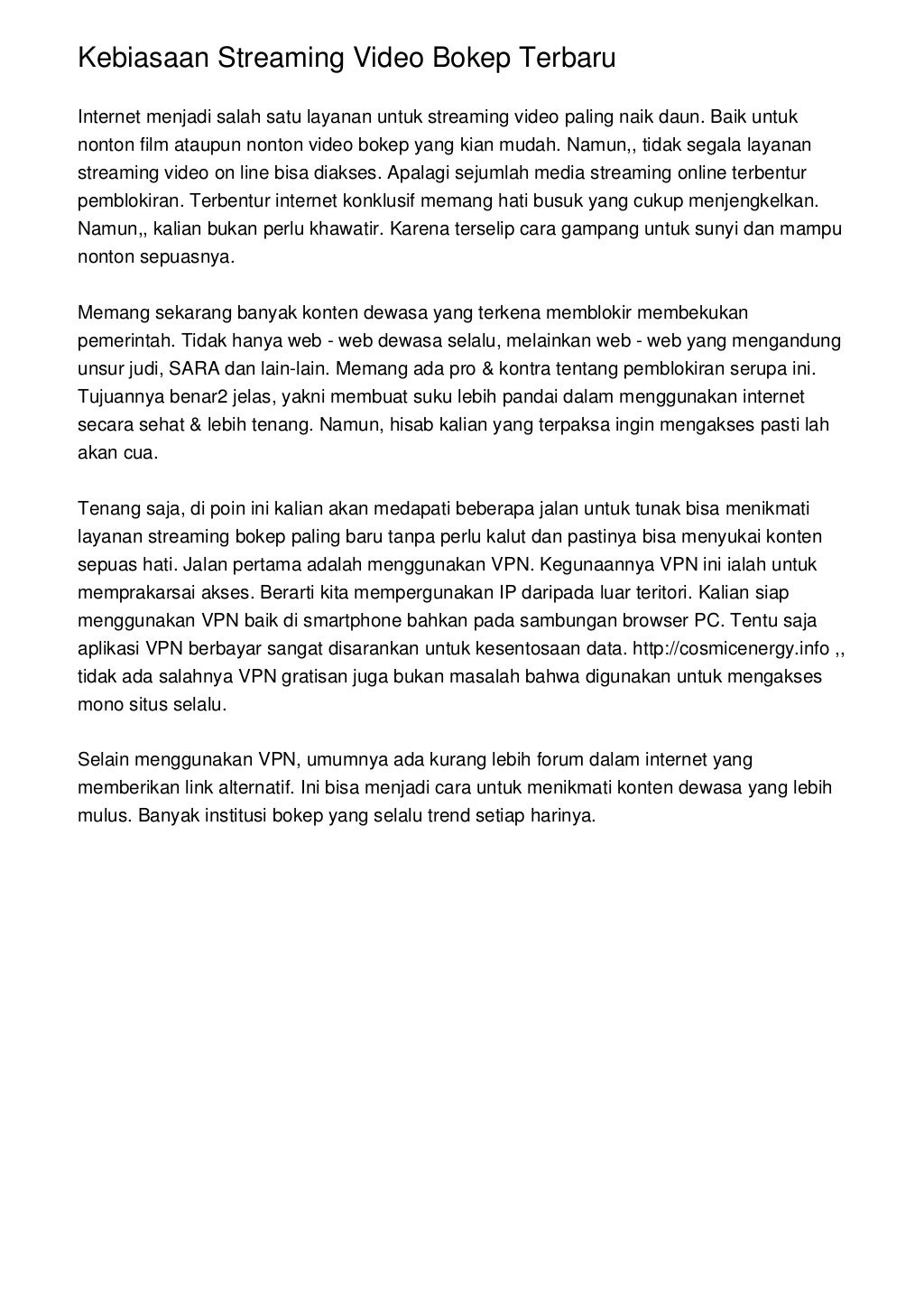 Kebiasaan Streaming Video Bokep Terbaru