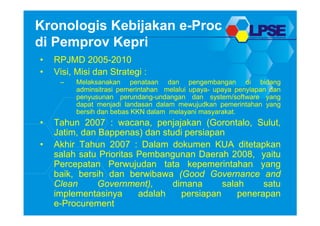 Kebijakan E Proc Pemprov Kepri | PDF