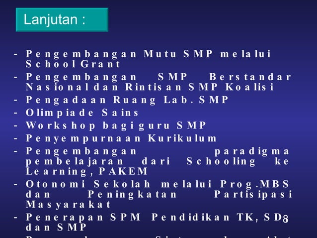 Kebijakan Pemerintah Di Bidang Pendidikan Dasar | PPT