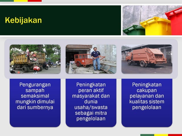 Kebijakan dan strategi pengelolaan persampahan | PPT
