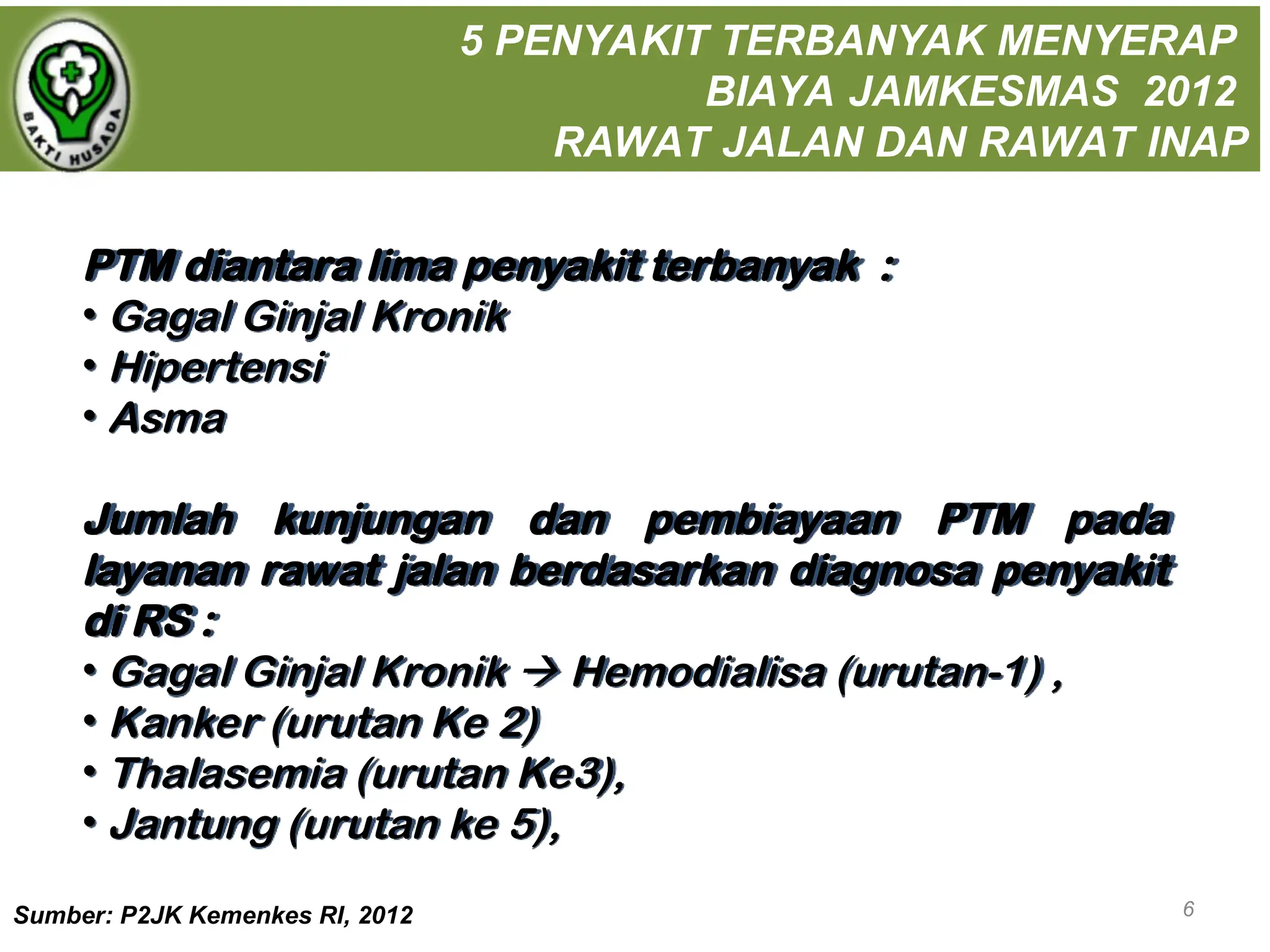 KEBIJAKAN DAN STRATEGI PROGRAM PENYAKIT TIDAK MENULAR | PPT