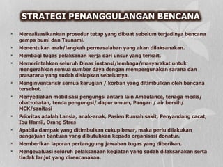 Kebijakan Penanggulangan Bencana Dinkes | PPT