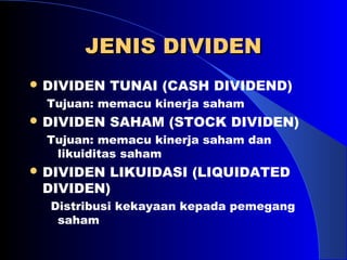 Kebijakan dividen | PPT