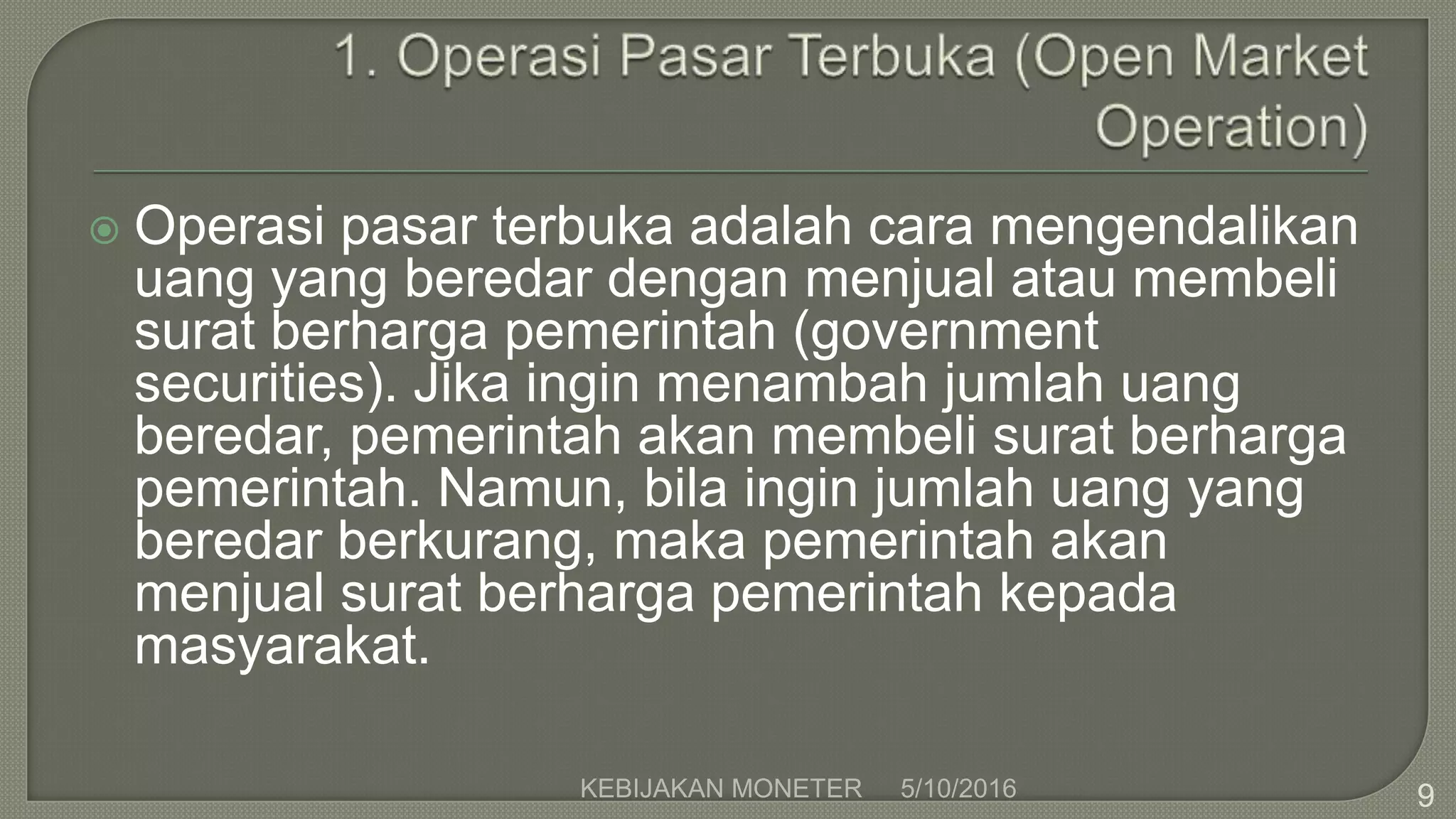 Kebijakan moneter | PPTX