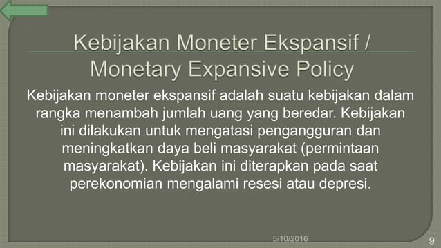 Kebijakan moneter | PPTX