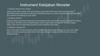 Kebijakan moneter ekonomi | PPT