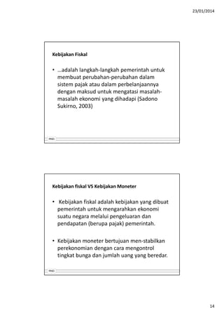 Kebijakan moneter kebijakan fiskal kebijakan anggaran | PDF