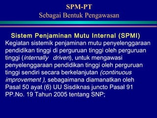 Kebijakan nasional spmi pt | PPT