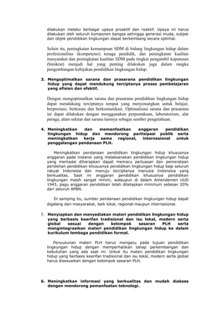 Kebijakan pendidikan lingkungan hidup | DOC