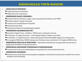 Kebijakan Pelaksanaan PNPM Mandiri | PPT
