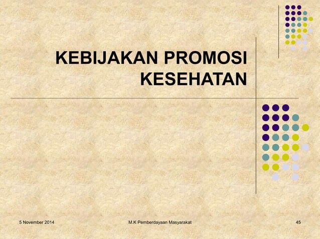 Kebijakan promkes | PPTX