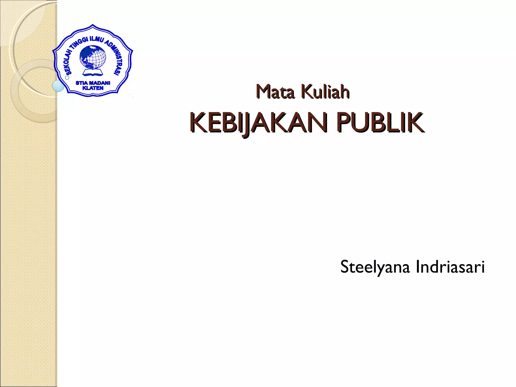 Materi Kebijakan publik | PPT