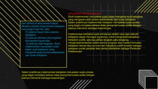 studi implementasi kebijakan publik kompleksitas, konsepsi, dan tektik ...