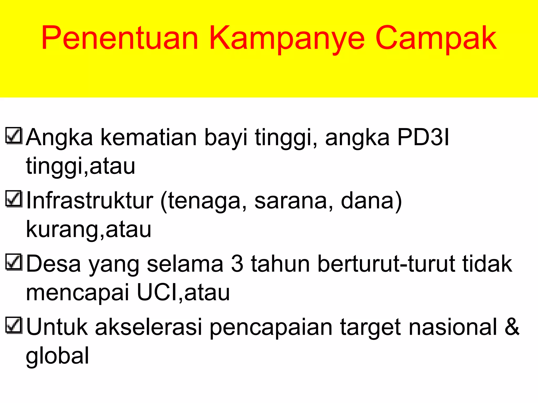 Kebijakan &strategi operasional campak 2010 | PPT