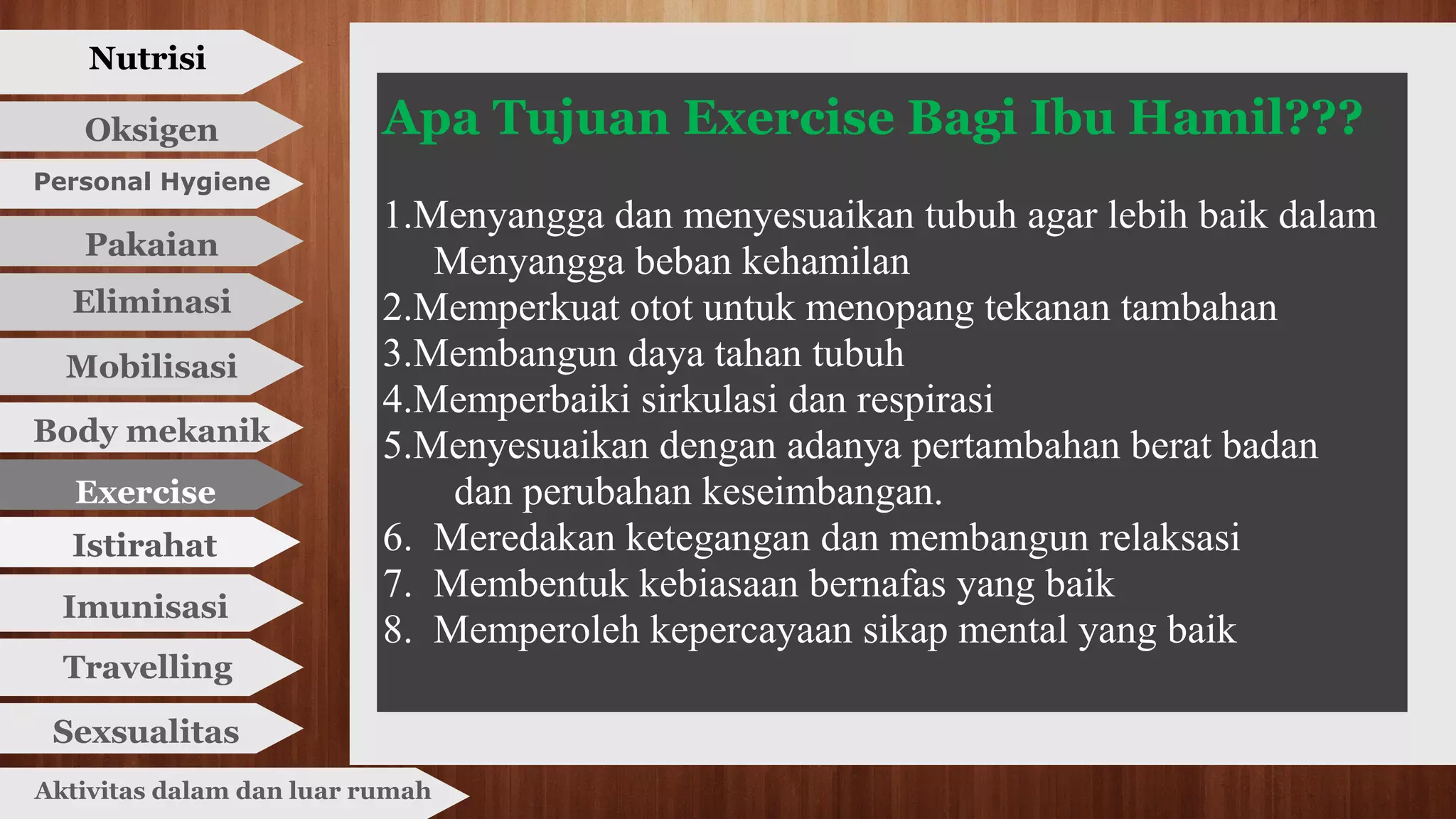 Kebutuhan dasar ibu hamil sesuai dengan tahapan perkembangannya | PPT