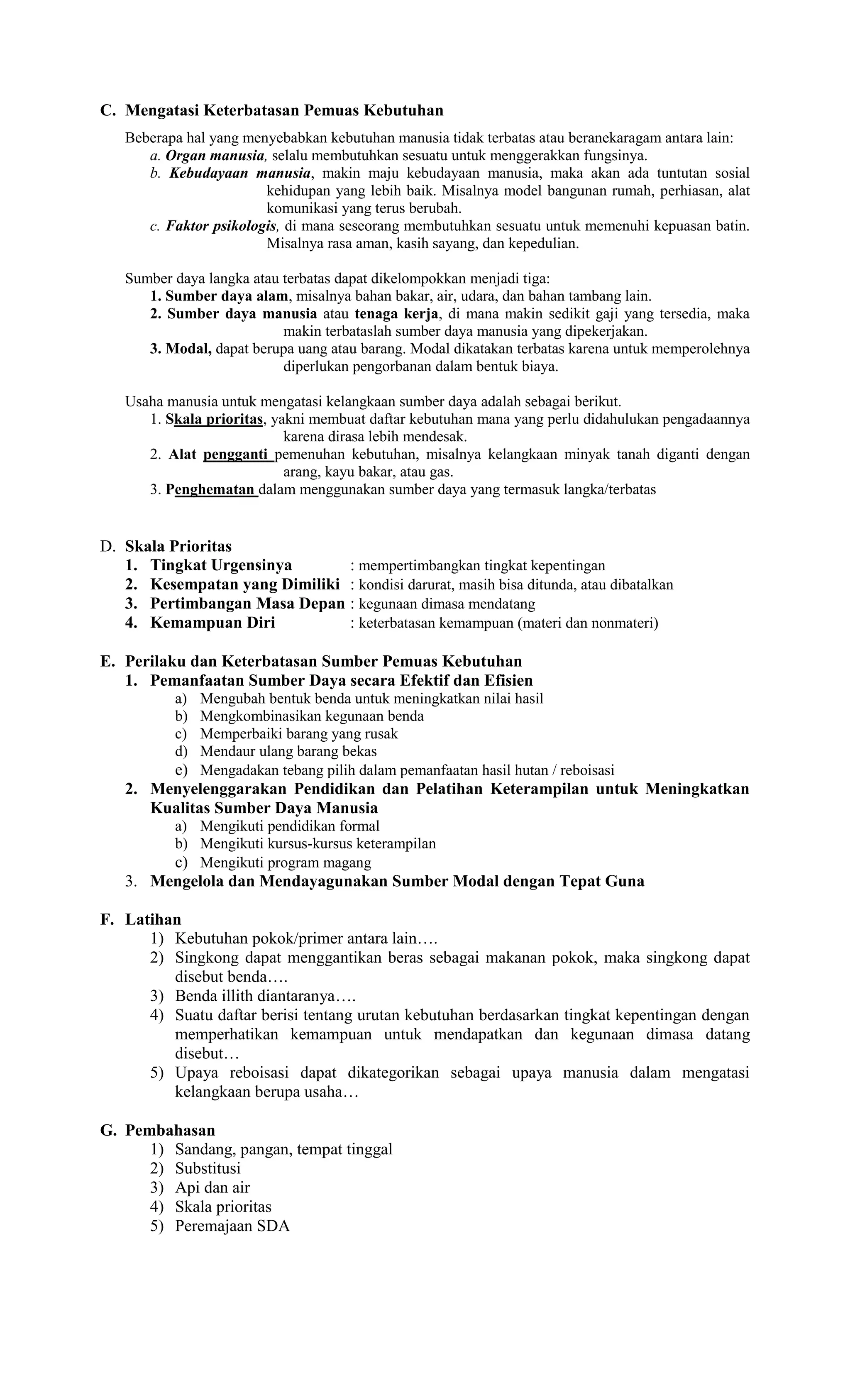 Kebutuhan manusia | PDF