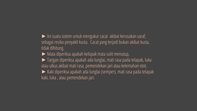 Kecacatan dan pencegahan kecacatan kusta | PPT