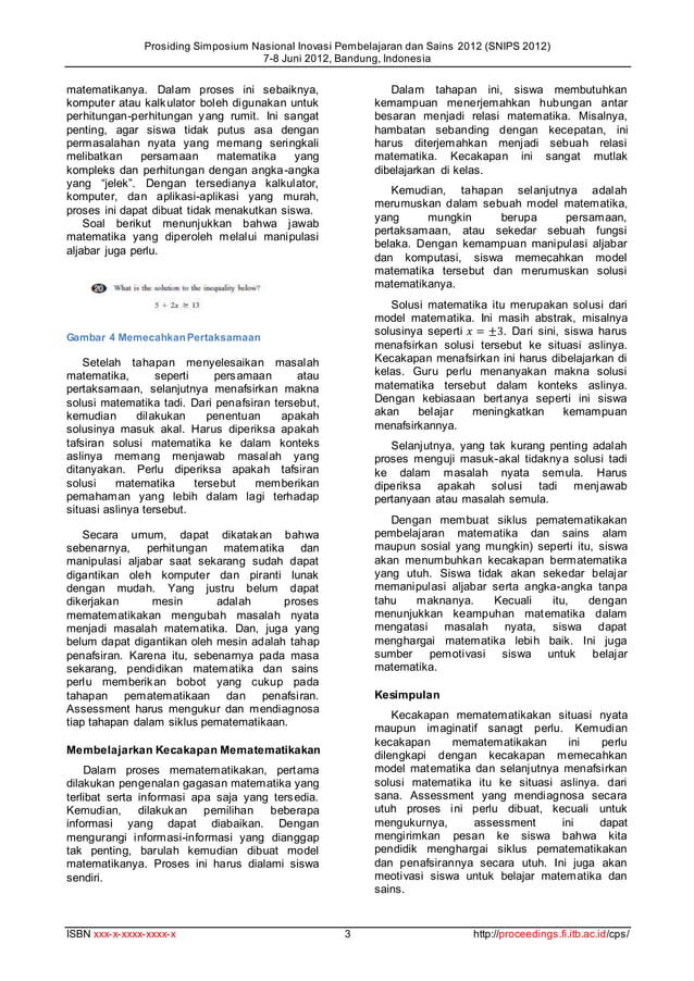 Mengukur Kecakapan Mematematikakan dan Menafsirkan sebagai Kecakapan ...