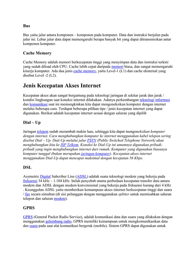 Kecepatan akses internet | PDF