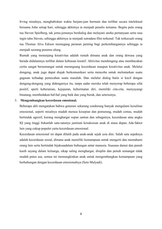 Kecerdasan anak usia dini | PDF