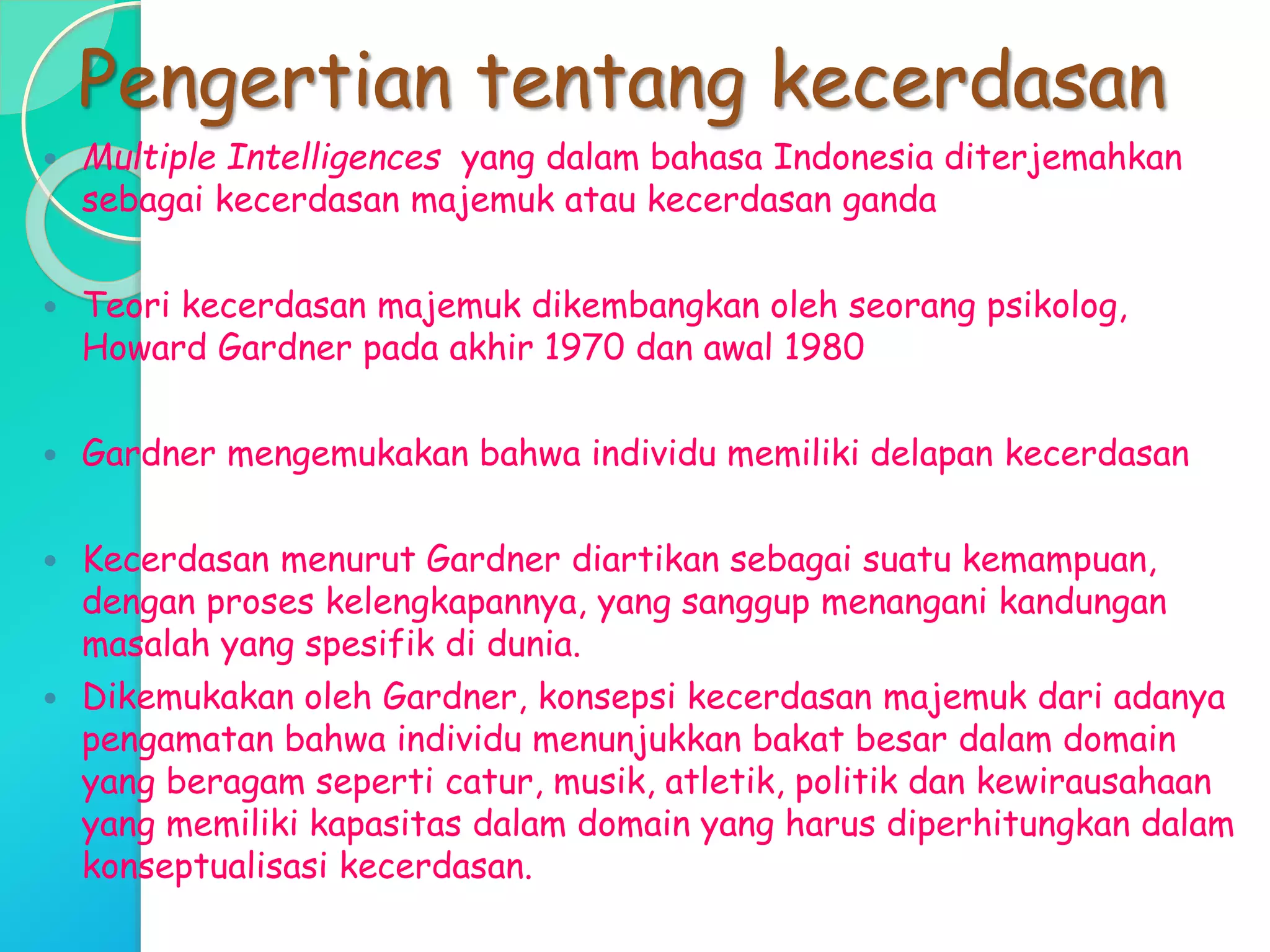 Kecerdasan majemuk | PPTX
