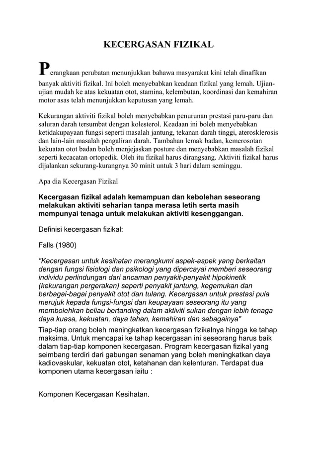 Kecergasan fizikal | PDF