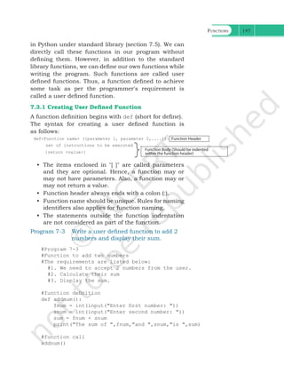 Computer Science chapter 7 functions class 12 | PDF
