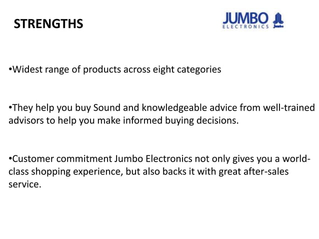 Jumbo Electronics Retailing | PPT