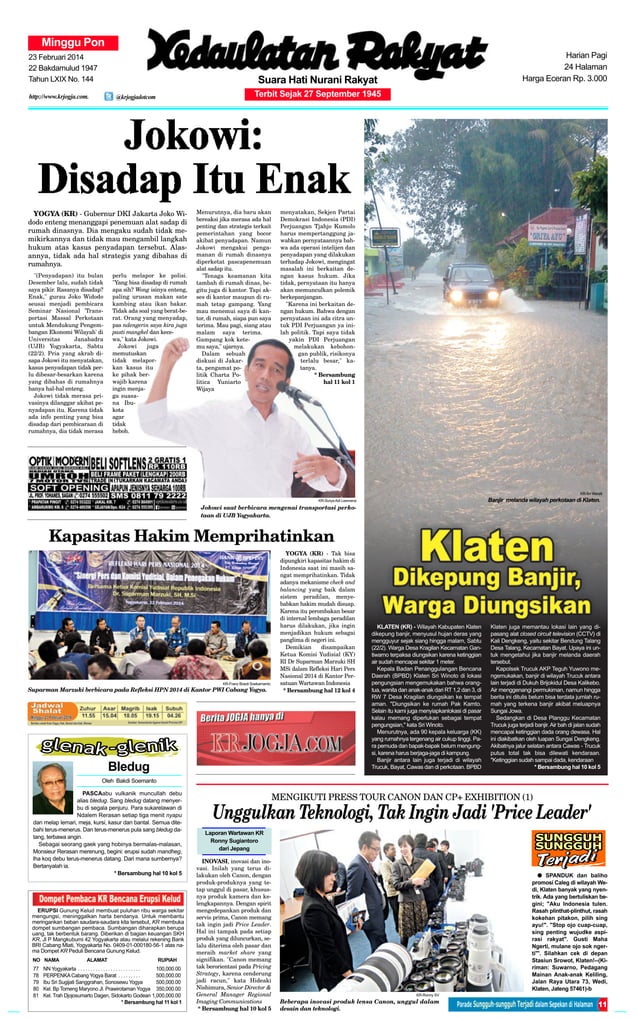 Kedaulatan Rakyat 23 Februari 2014 | PDF