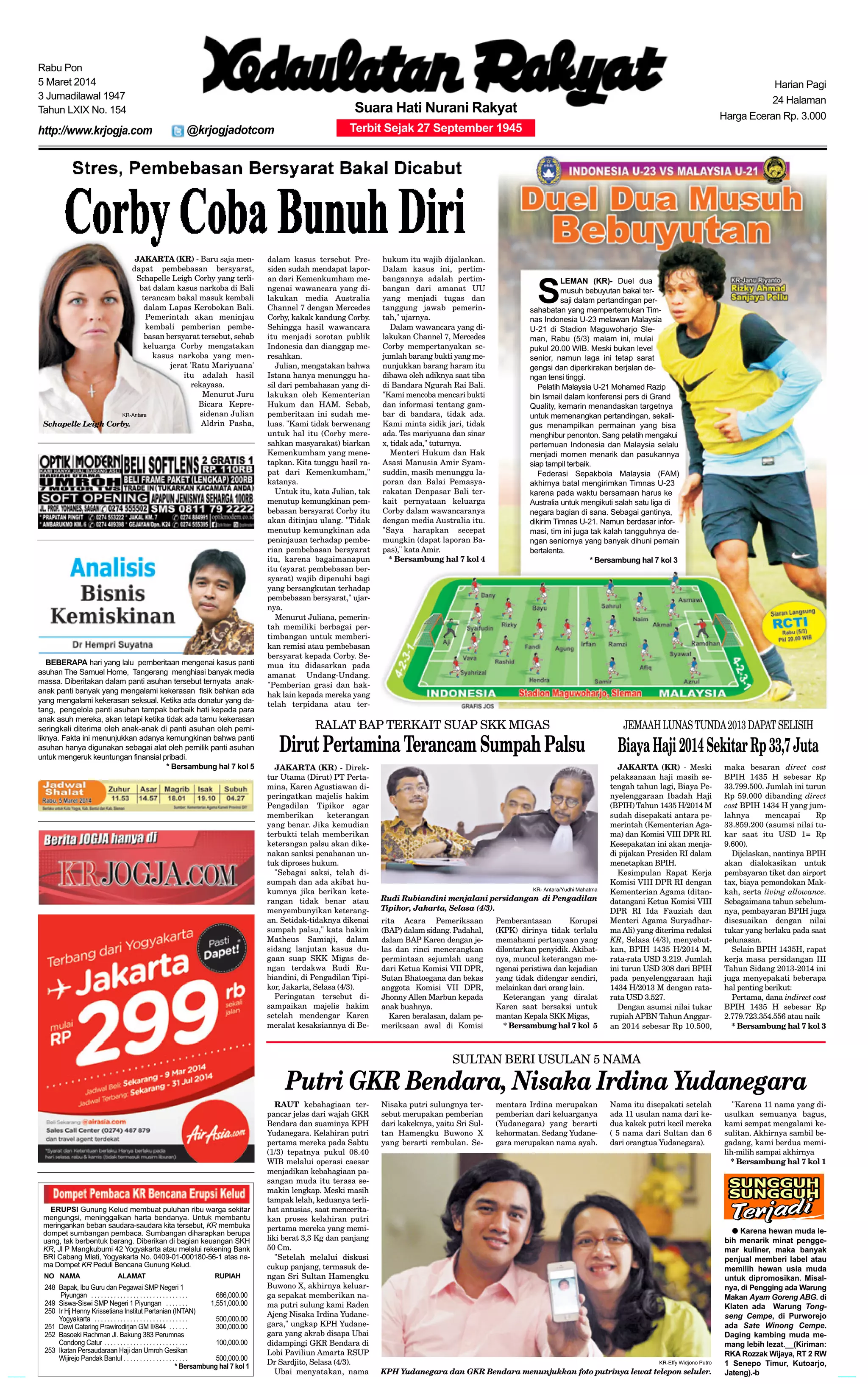 Kedaulatan Rakyat 5 Maret 2014 | PDF