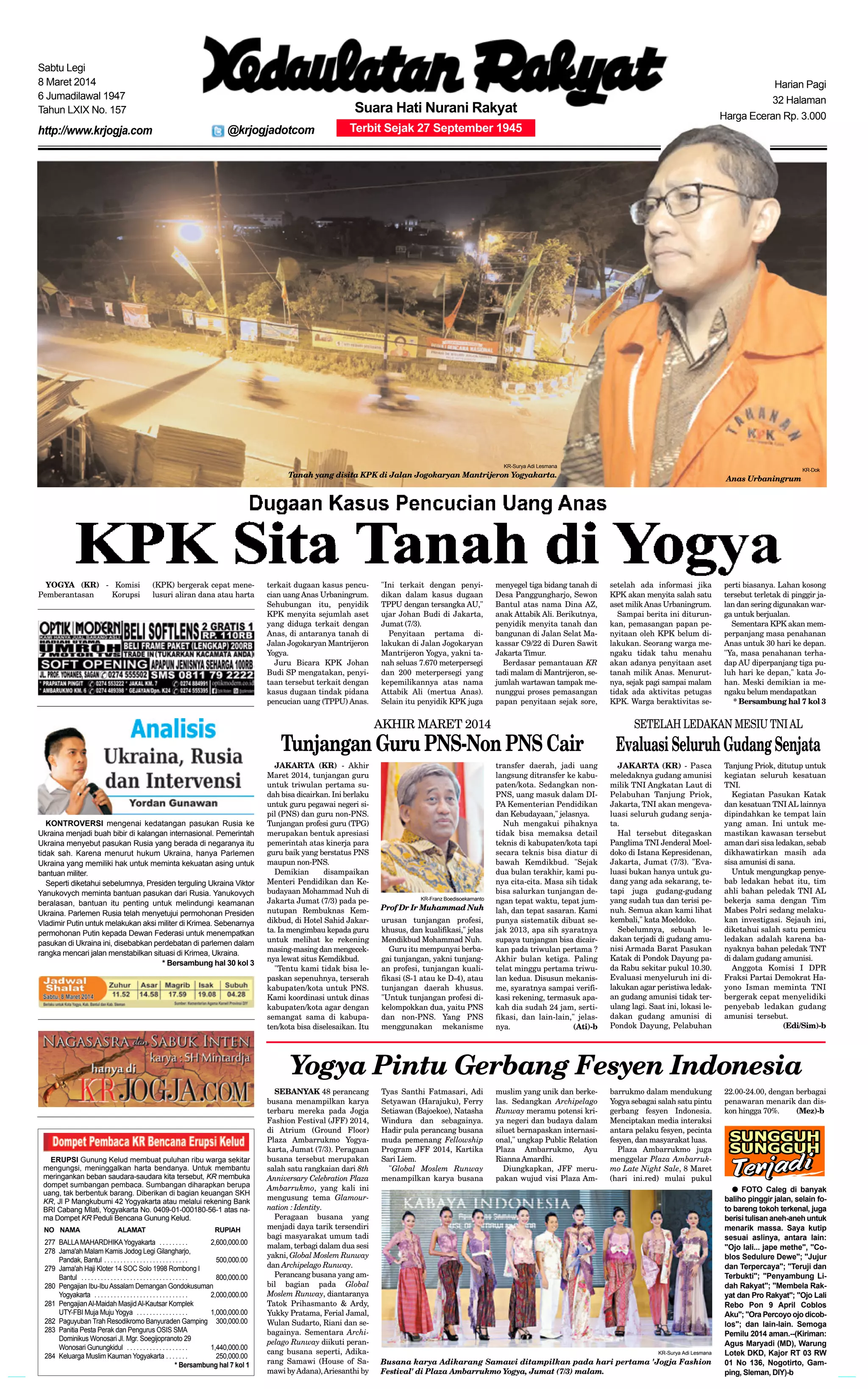 Kedaulatan Rakyat 8 Maret 2014 | PDF