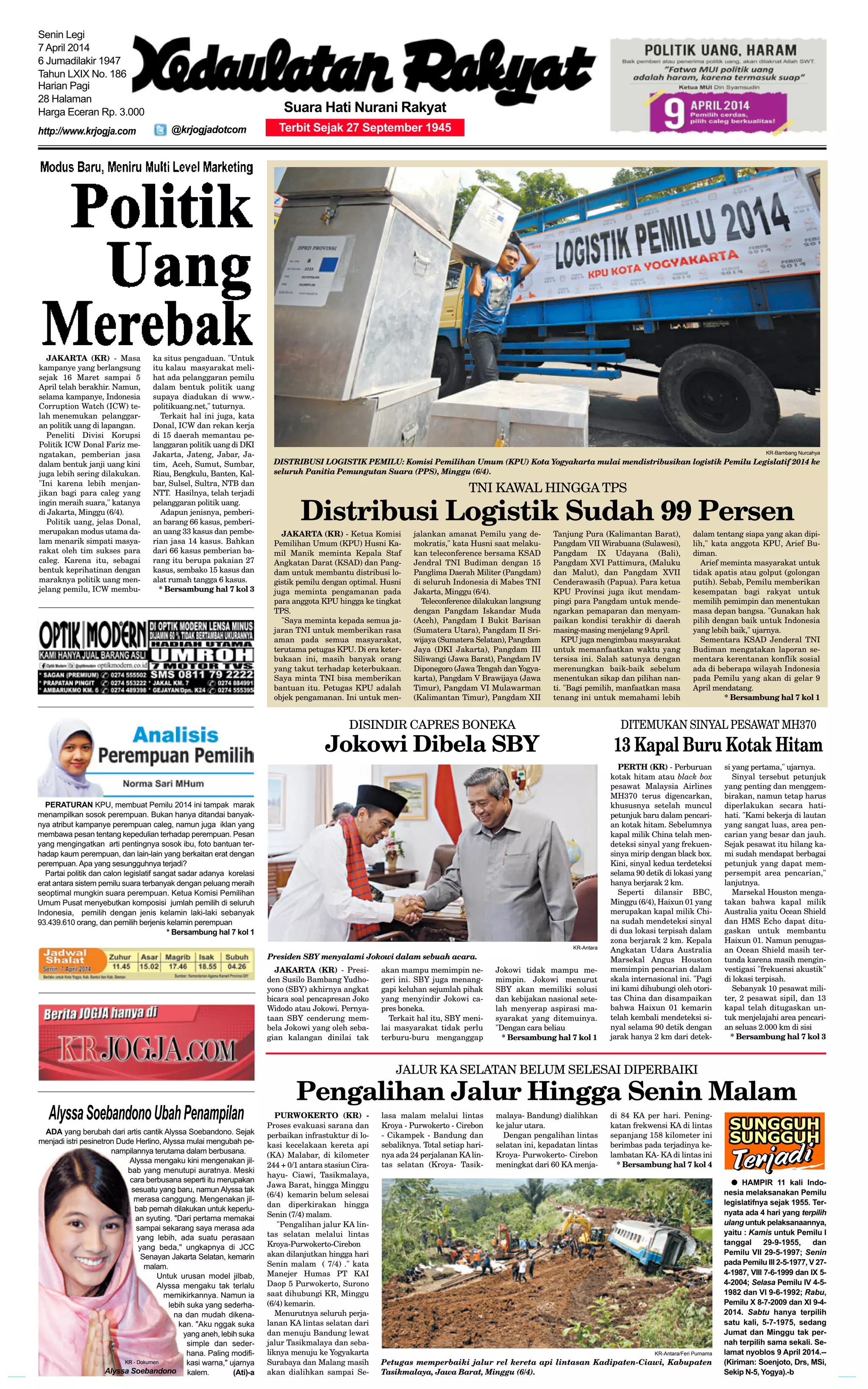 Kedaulatan Rakyat 7 April 2014 | PDF