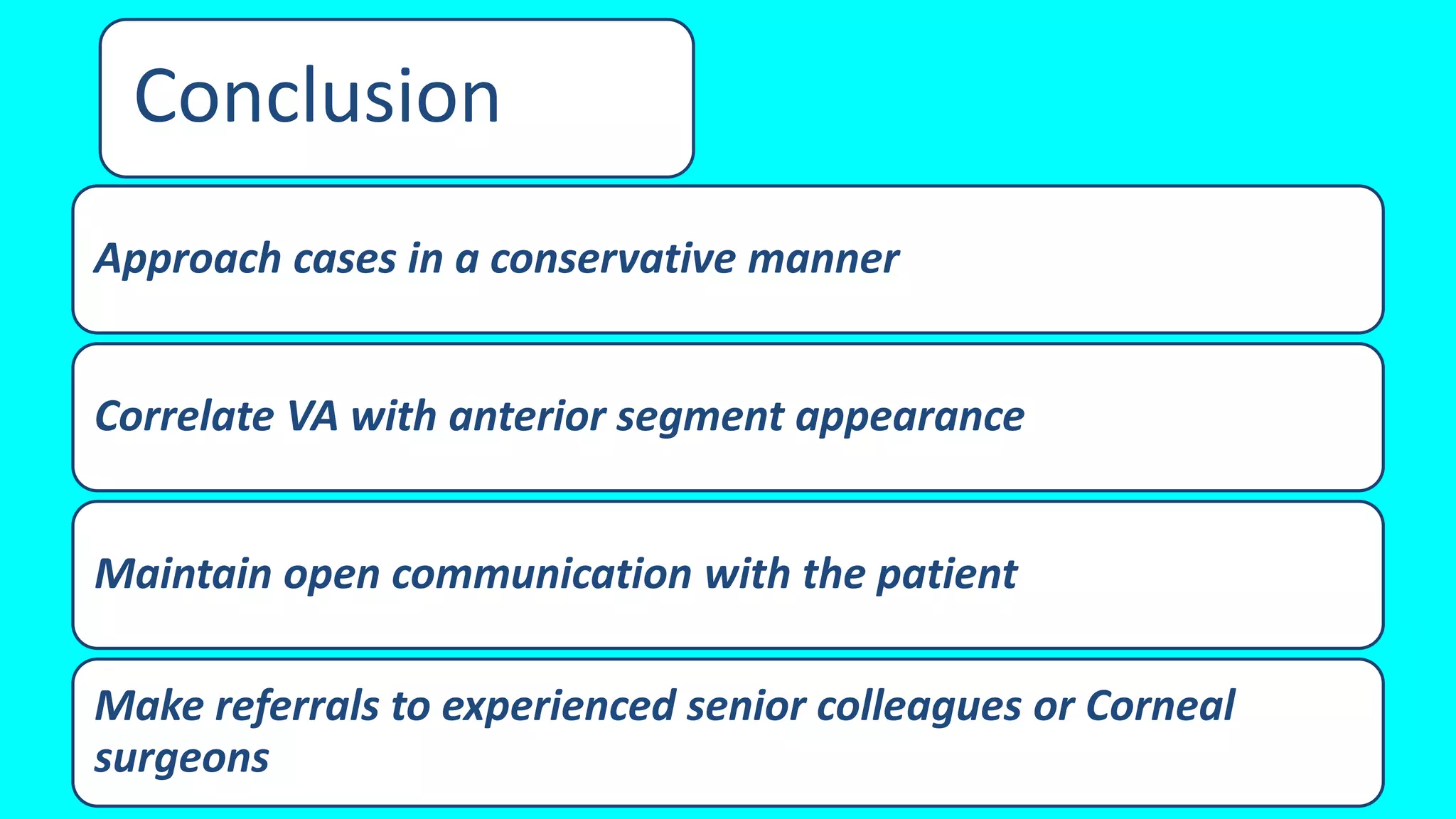 management of post cataract surgery corneal edema | PPTX