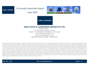 Kedia may 2020 agro commodity seasonality report | PPT