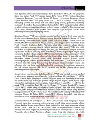 Kedudukan hukum notaris dan ppat yang terpilih sebagai anggota ...