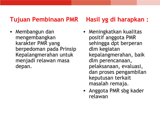 Kedudukan PMR dalam Organisasi PPT (Materi PMR) | PPT