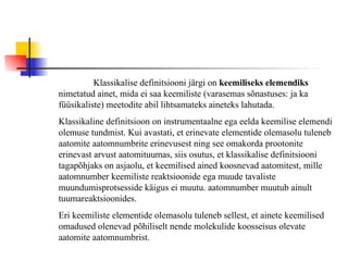 Keemilised Elemendid Metallid Ja Mittemetallid | PPT