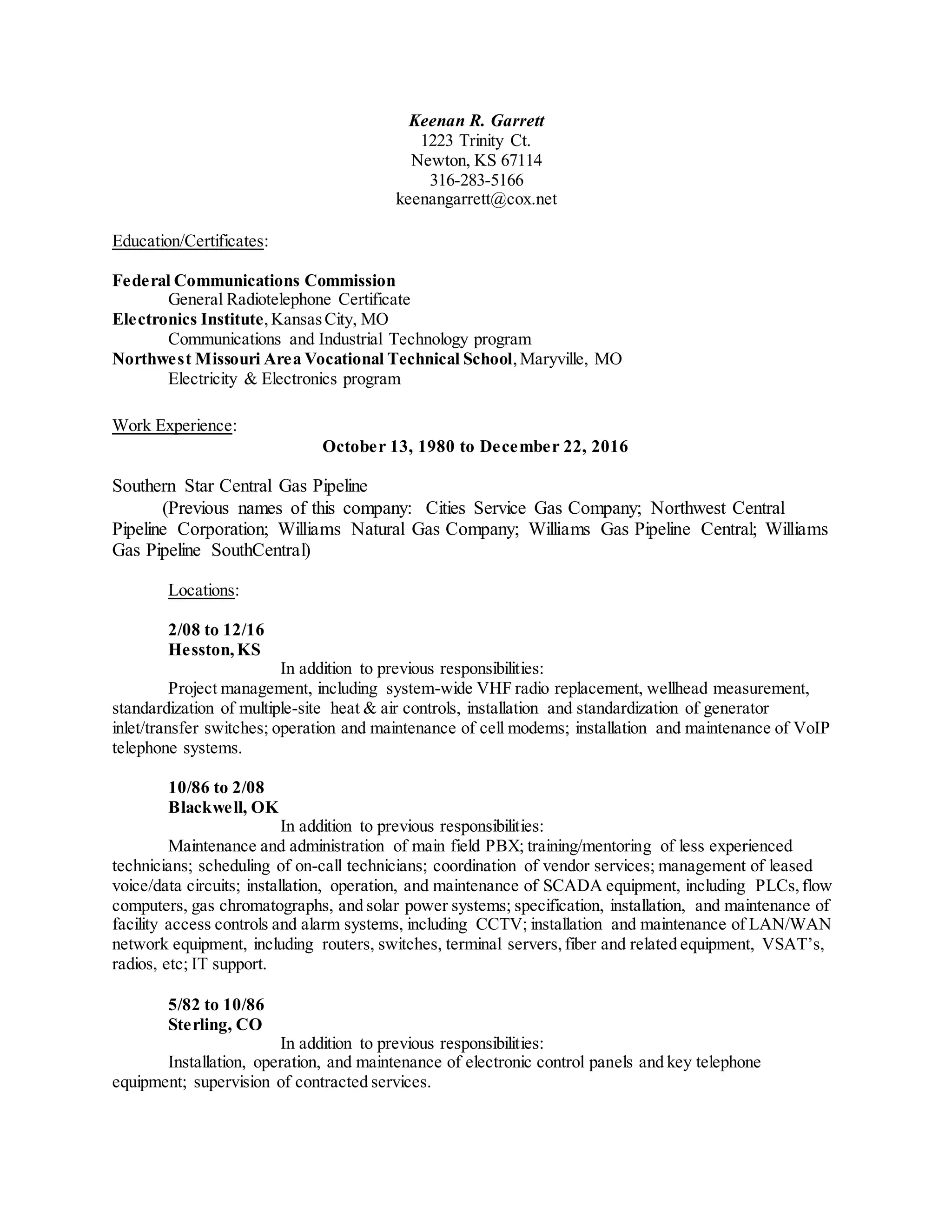 Keenan Garrett Resume | DOCX