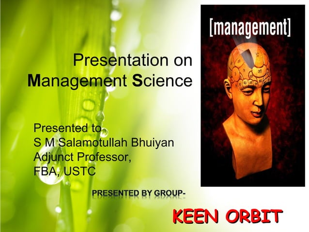 Management Science PPT | PPT | Business | Business and Finance