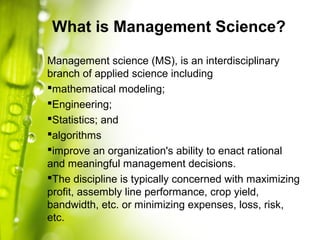 Management Science PPT | PPT