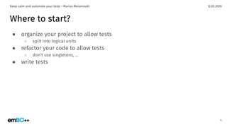 Keep calm and automate your tests | PPT