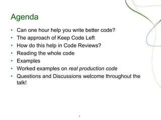 Keep Code Left - How to write better code in almost any language | PPT