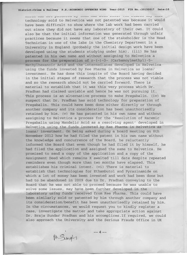 Kee Pharma Fir Against B.S. PRADHAN EOW | PDF | Crime & Harmful Acts to ...