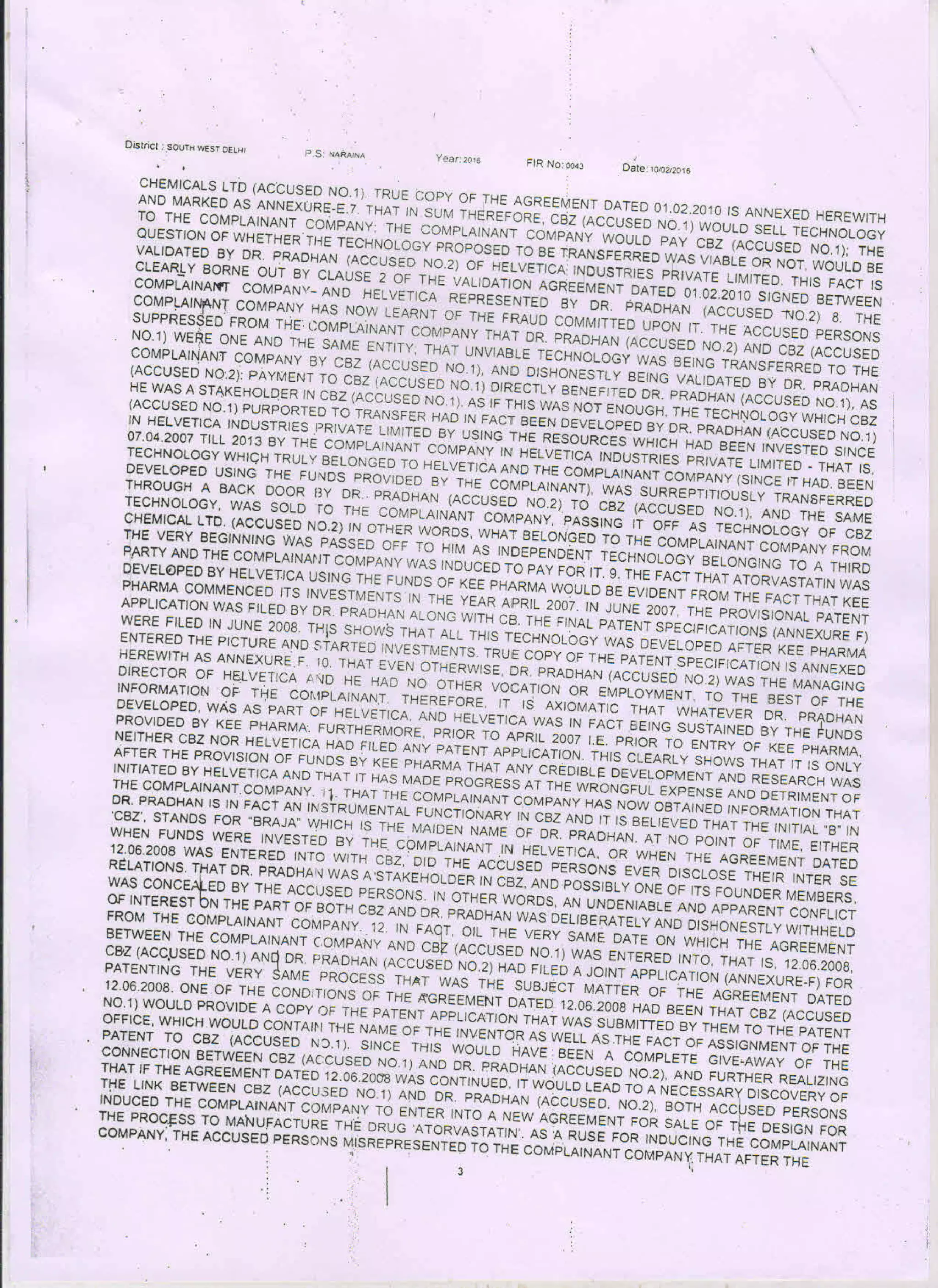 Kee Pharma Fir Against CBZ NARAINA P.S. | PDF