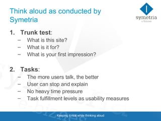 "Keeping it real” while thinking aloud. Ensuring credibility of eye ...